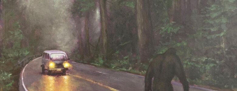 A Gigantic Creature Crossing The Road - Sasquatch Chronicles